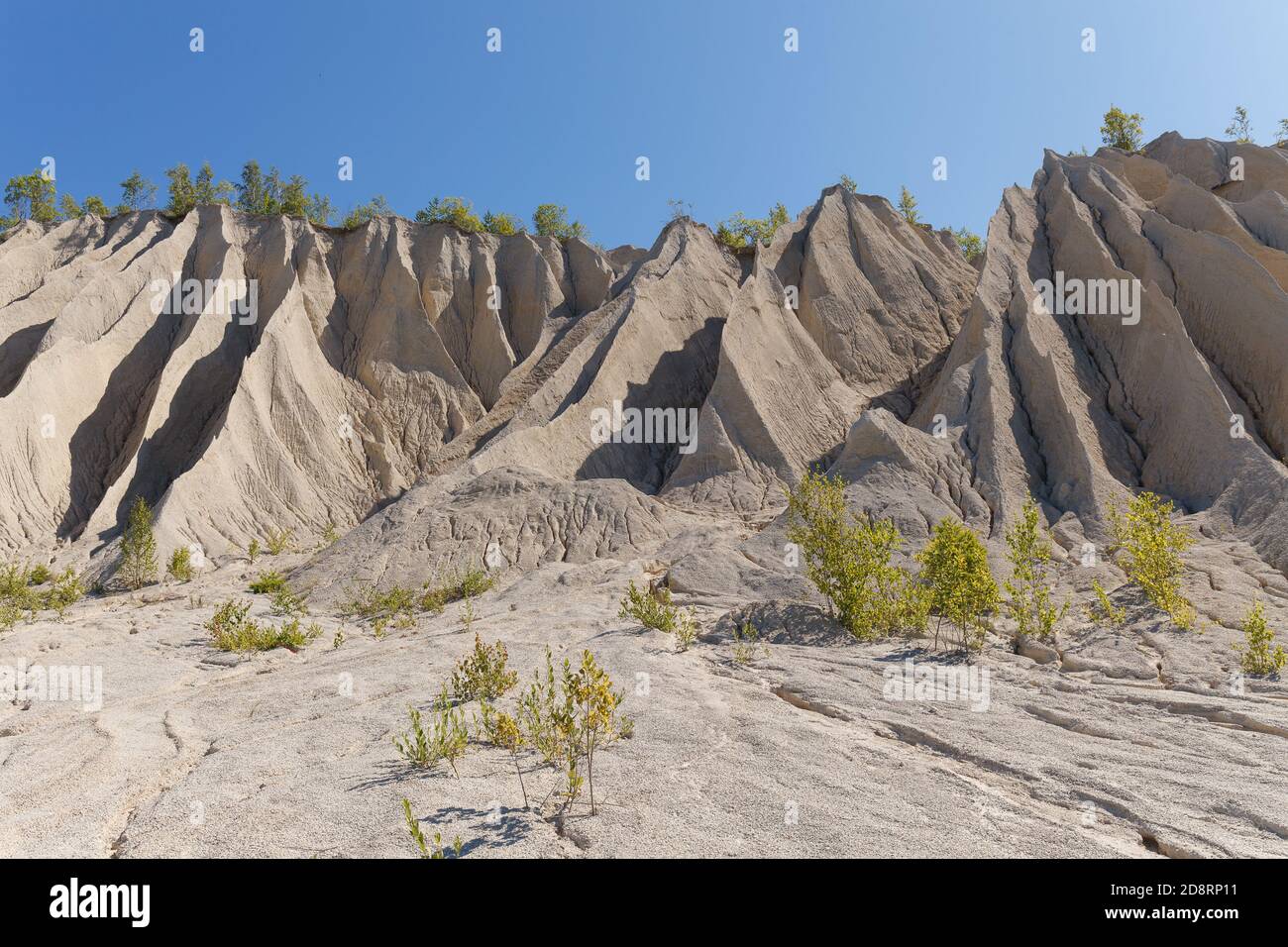 Sand slopes of abandoned quarry. Rummu, Estonia Stock Photo - Alamy