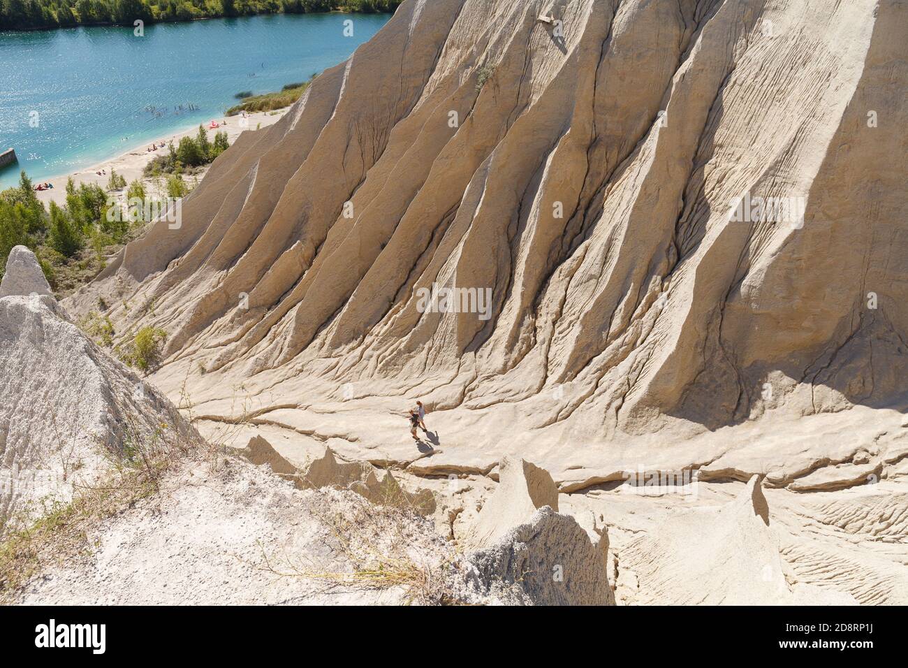 Sand slopes of abandoned quarry. Rummu, Estonia Stock Photo - Alamy