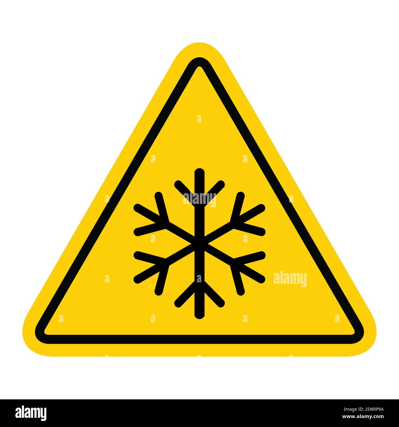 Snow winter icon, danger ice flake sign, risk alert vector illustration ...