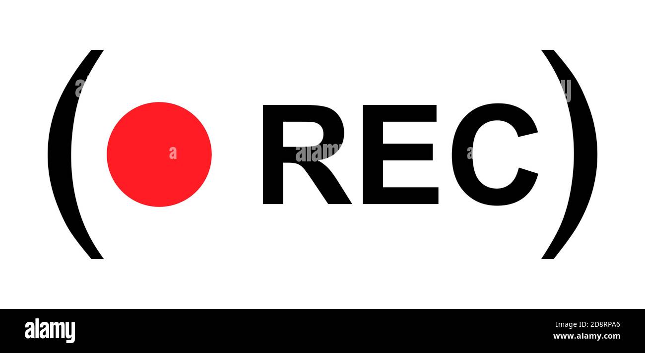 Recording sign button, red app panel, rec, vector symbol isolated on ...