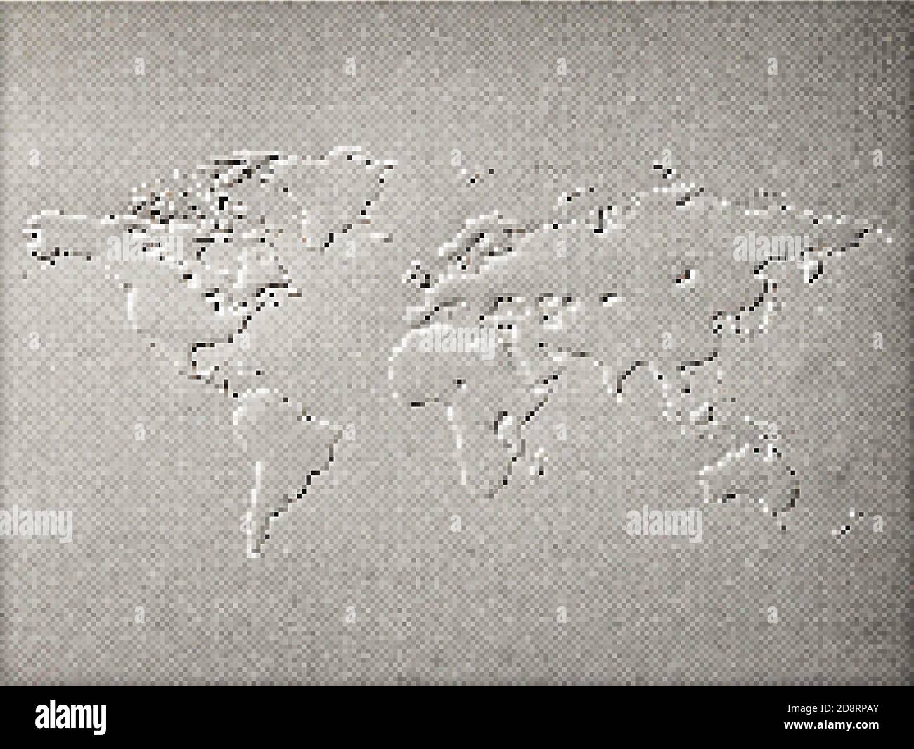 Pixel Art Style World Map Stock Photo - Alamy