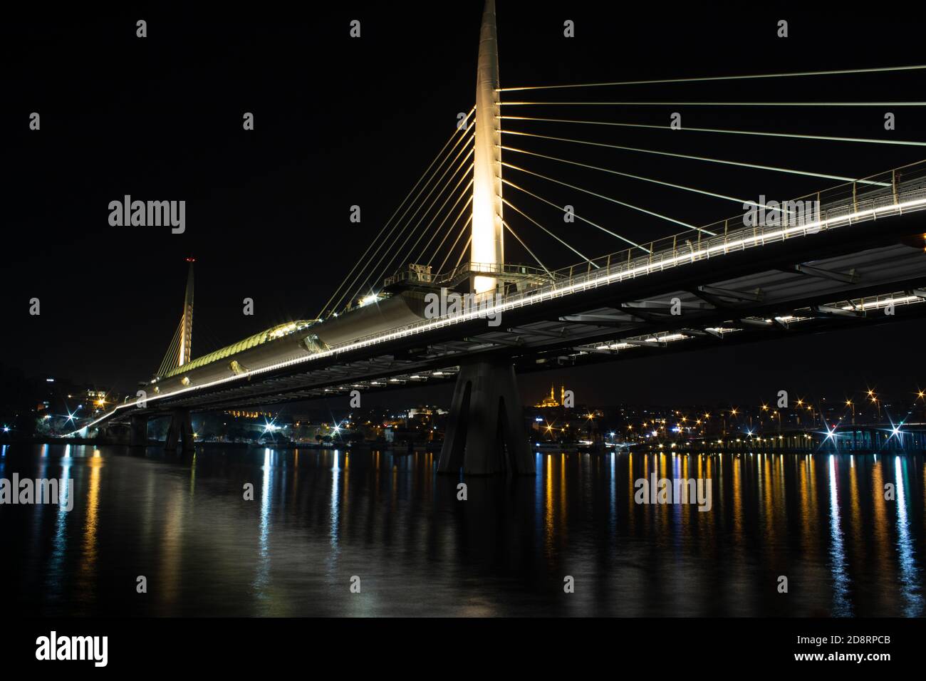 Long exposure photography of Haliç Metro Bridge in İstanbul, Turkey ...