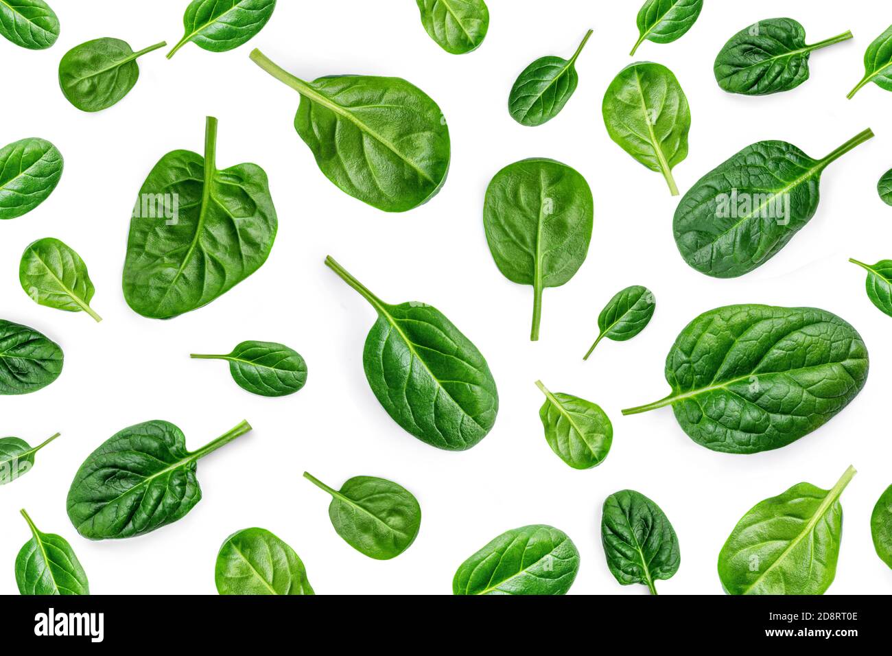Spinach Pattern. Creative layout made of spinach leaves isolated on ...