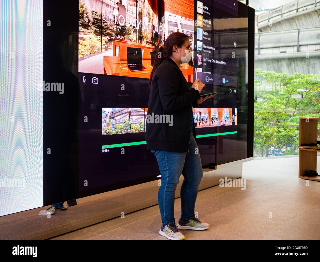 Bangkok, Thailand - October 29, 2020: Apple staff gives an iMovie ...