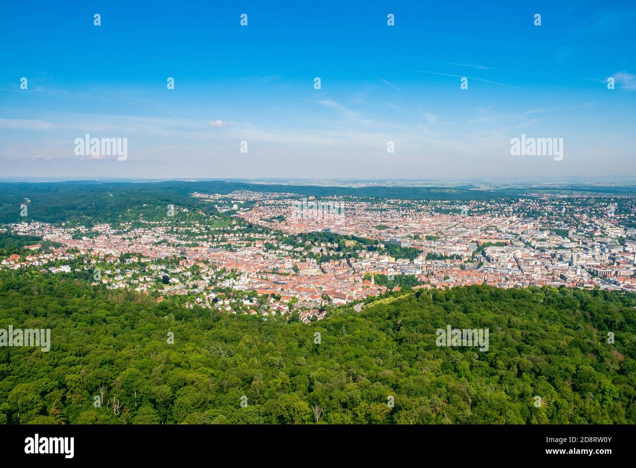 Top view over Stuttgart, Germany, capital of Baden-Wuerttemberg Stock ...