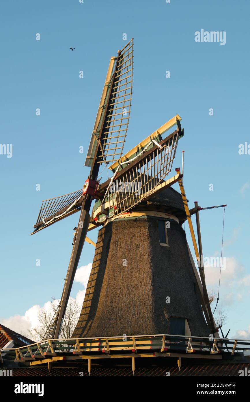 An old rustic windmill from Holland, Nethterlands Stock Photo - Alamy
