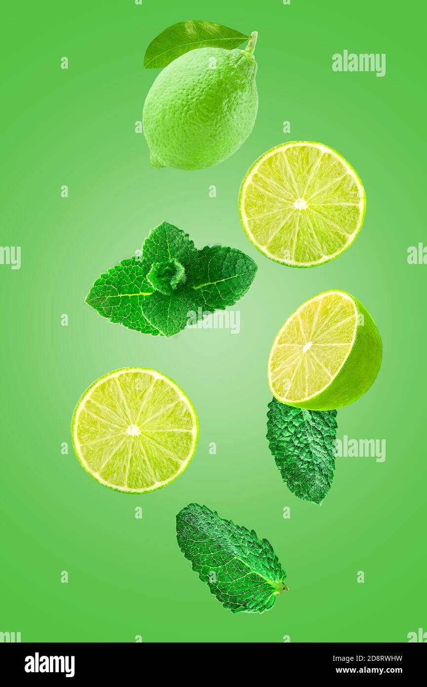 Falling fruits isolated on white background with clipping path Stock ...