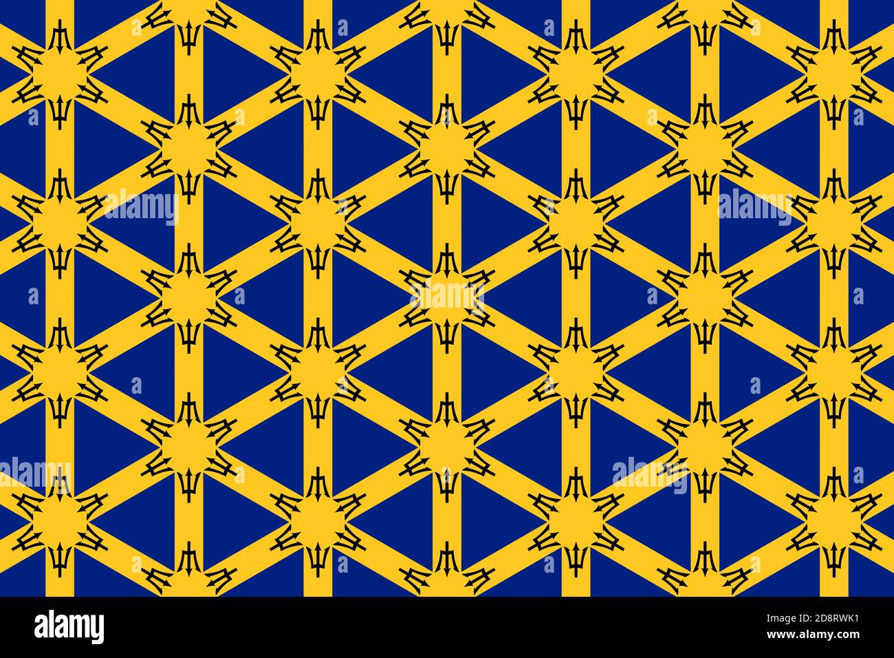 Simple geometric pattern in the colors of the national flag of Barbados ...