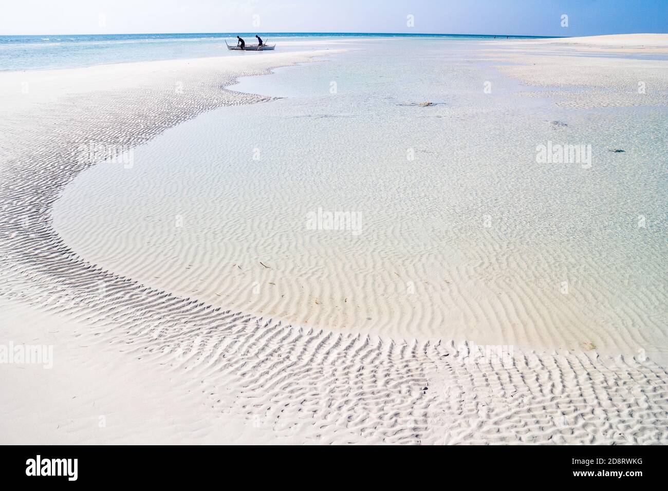 The extensive white sandy beach of Sta Fe in Cebu, Philippines Stock ...