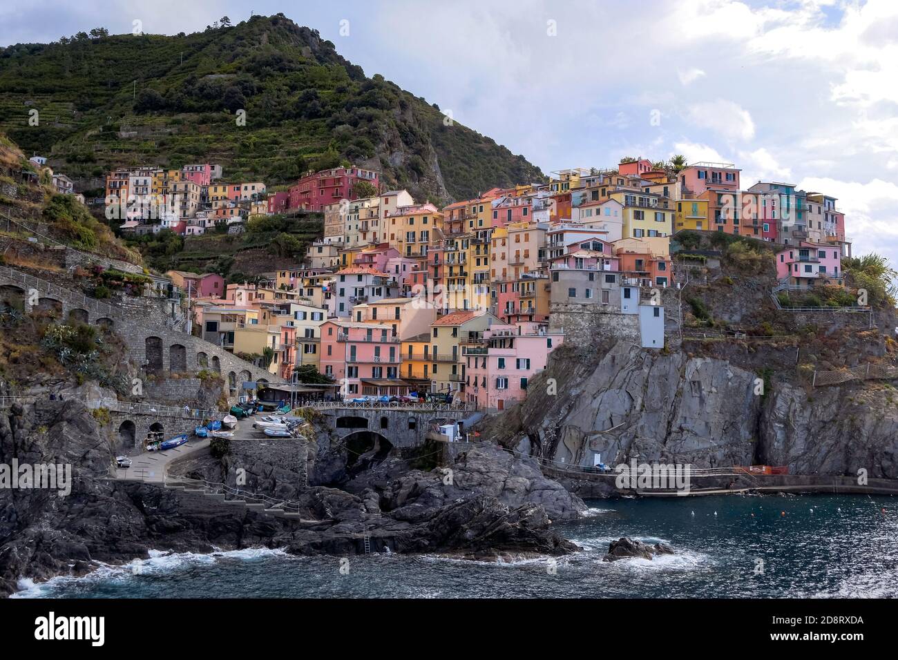 Classic View of Manarola, Cinque Terre, Italy - Colorful Houses in a ...
