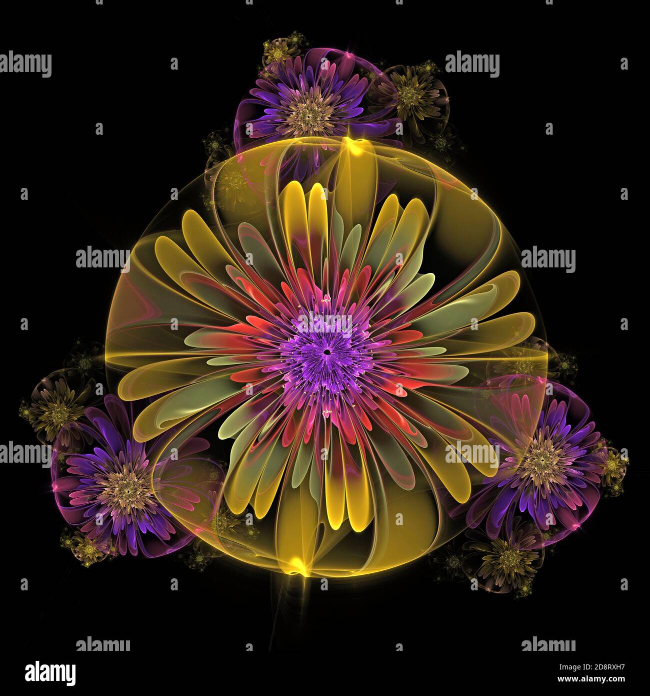 Flame Fractal - Flowers Design Stock Photo - Alamy