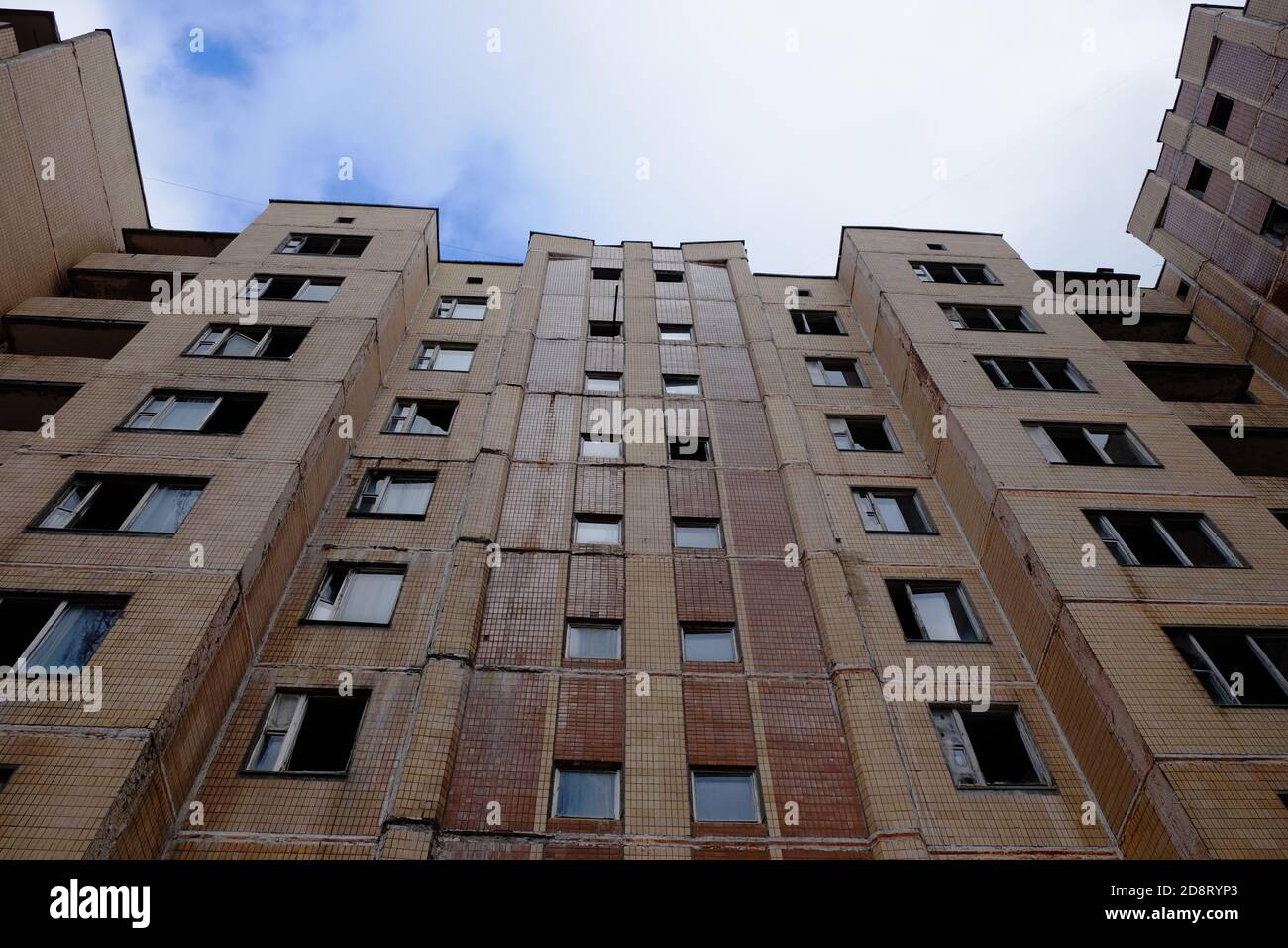 Abandoned building in Pripyat. Old buildings in the Chernobyl ...