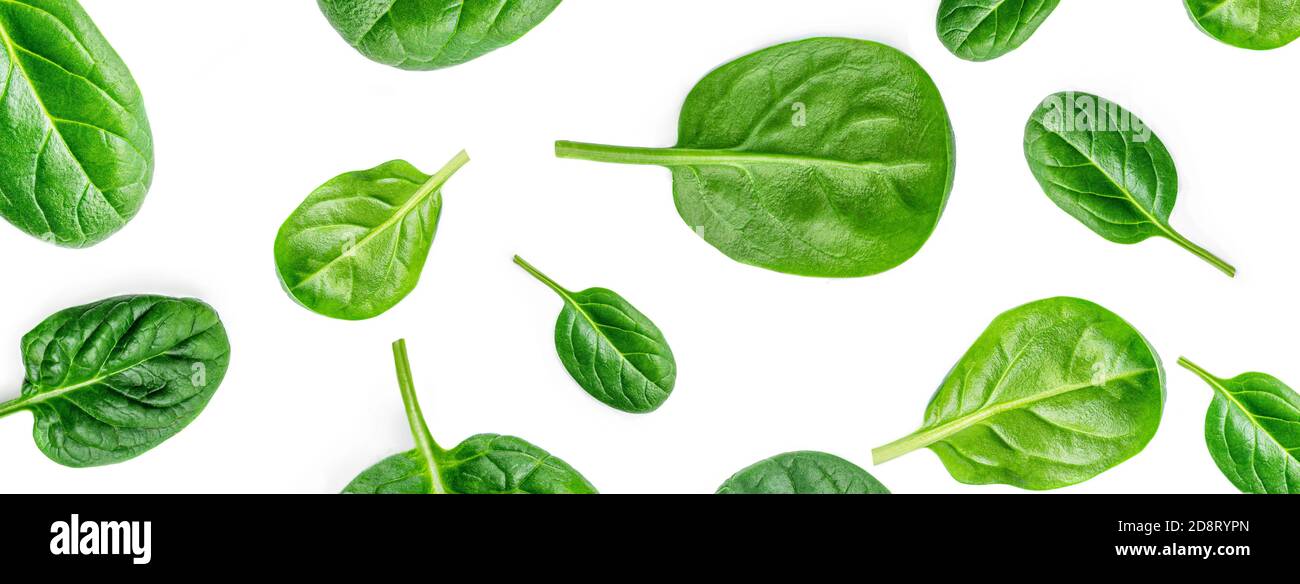 Spinach Pattern. Creative layout made of spinach leaves isolated on ...