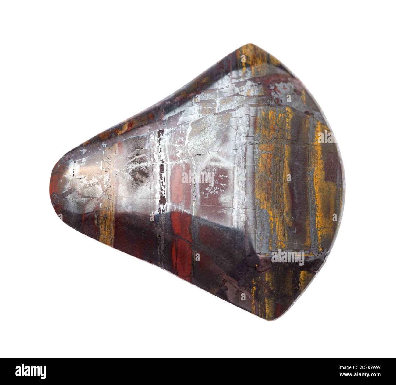 cabochon from Jaspillite (Jaspilite) gemstone isolated on white ...