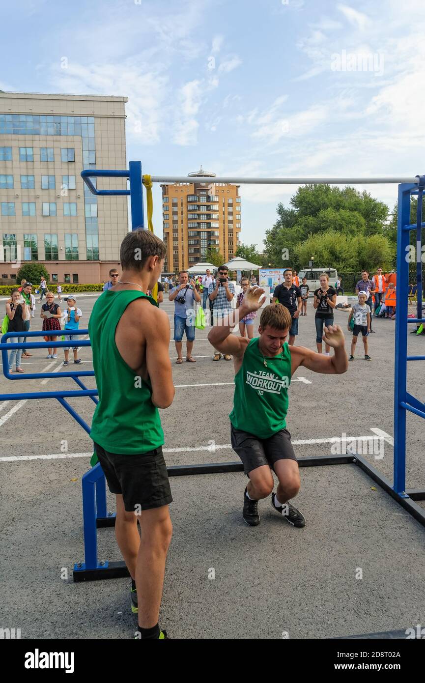 Street workout show. Tyumen. Russia Stock Photo - Alamy