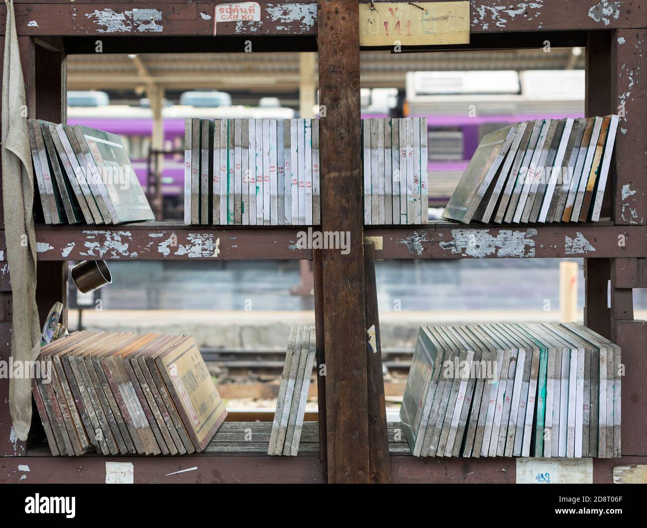 Destination train board signs, Bangkok Train Station, Hua Lamphong ...
