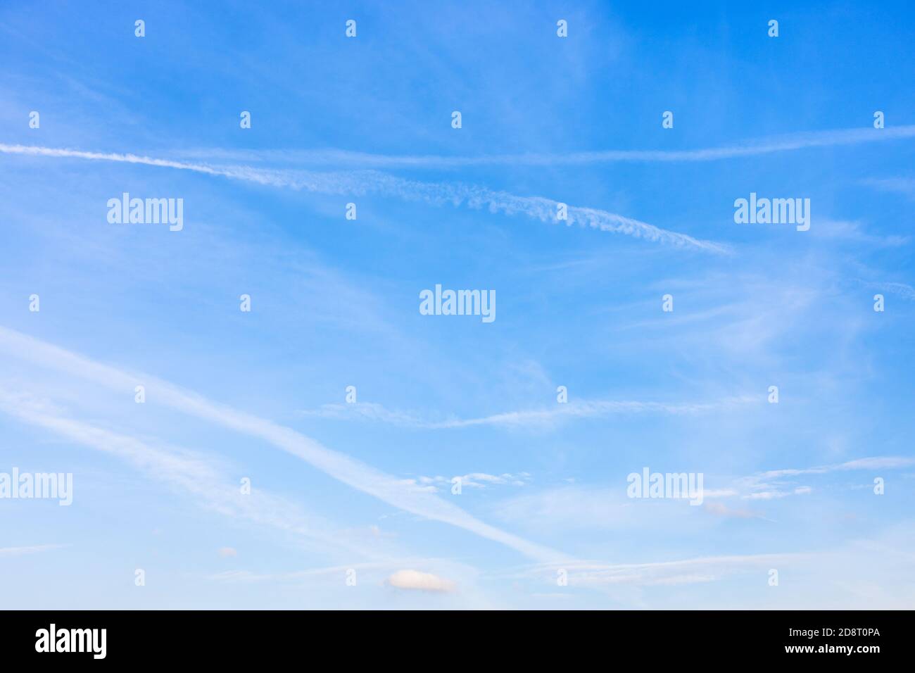 Cirrus Contrails Blue Sky High Resolution Stock Photography and Images ...