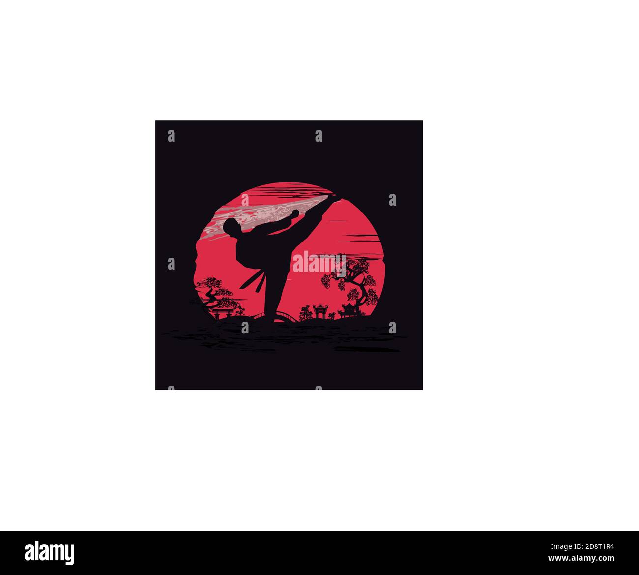 Creative abstract illustration of karate fighter Stock Vector Image ...