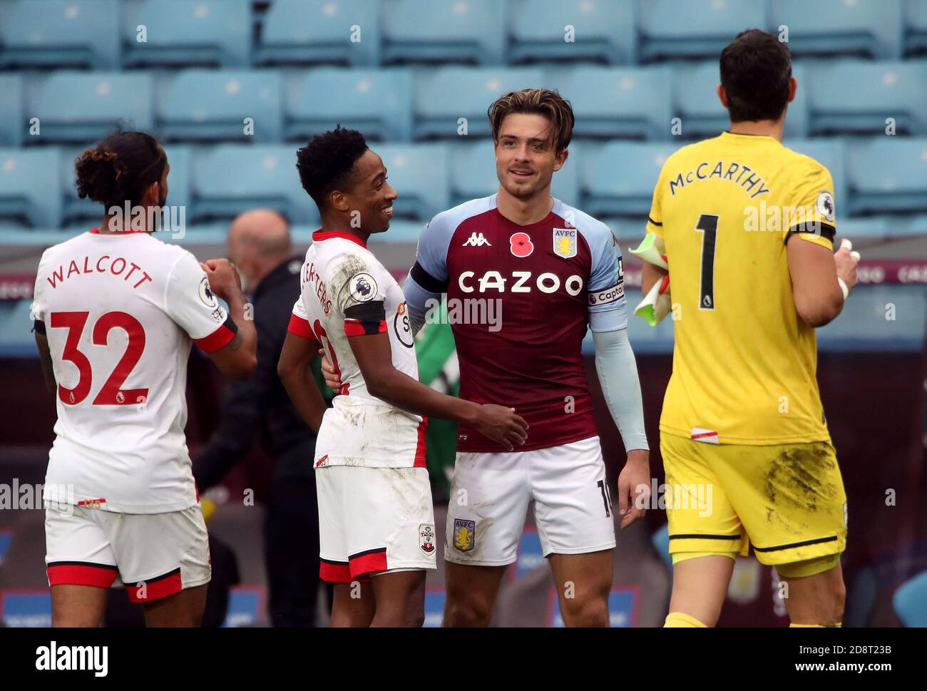 Aston Villa's Jack Grealish and Southampton's Kyle Walker-Peters after ...