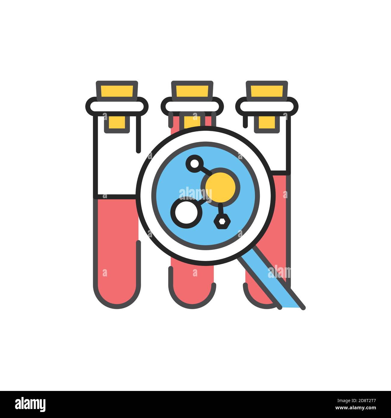 Measuring hormone levels color line icon. Pictogram for web page ...