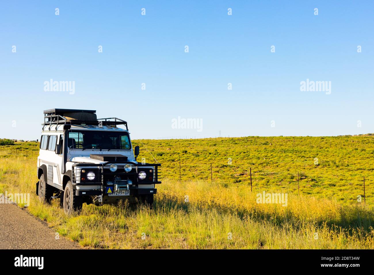 Karoo, South Africa - March 17 2019: Old Land Rover Defender parked ...