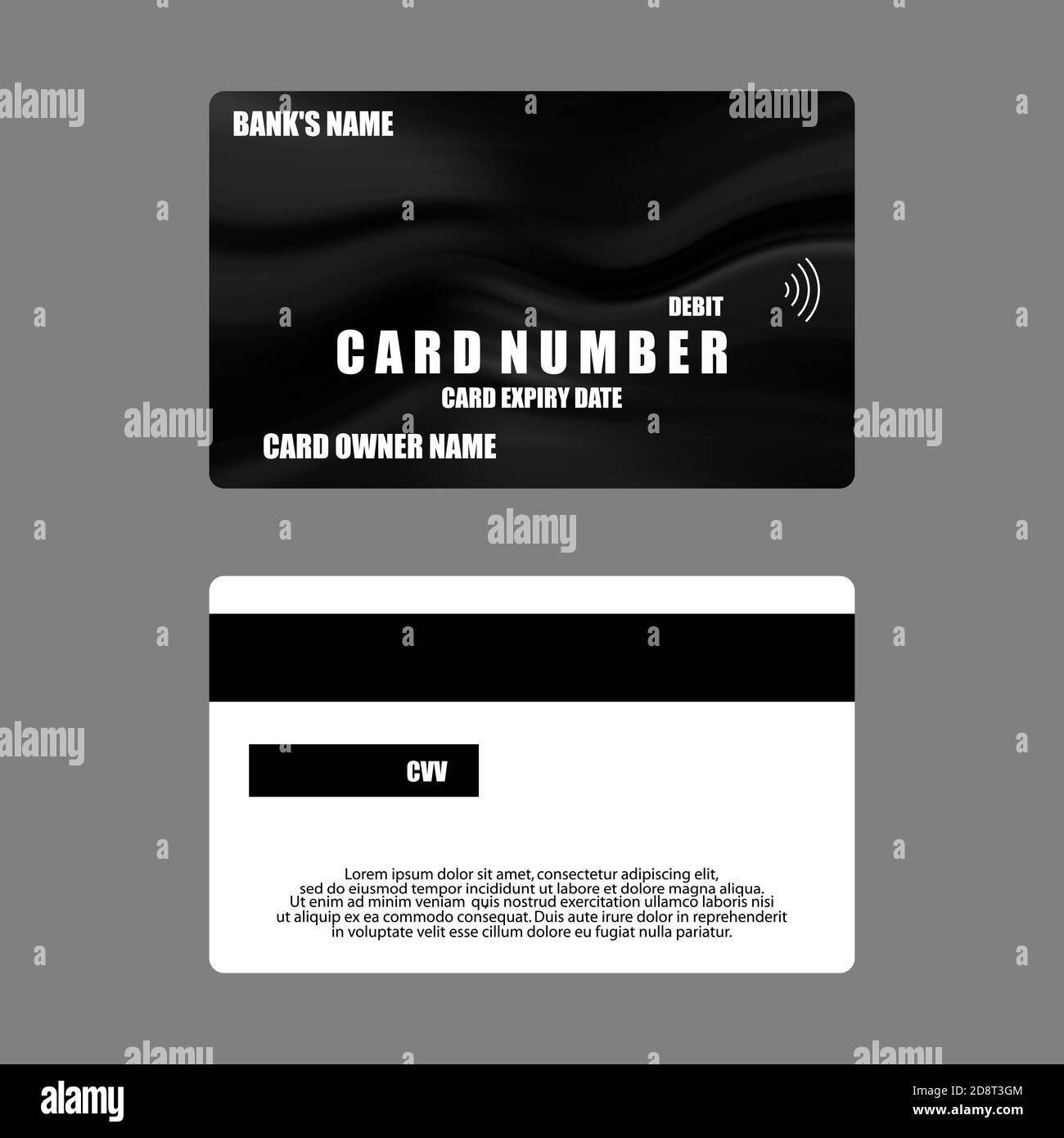 Realistic detailed credit card with abstract design isolated on ...