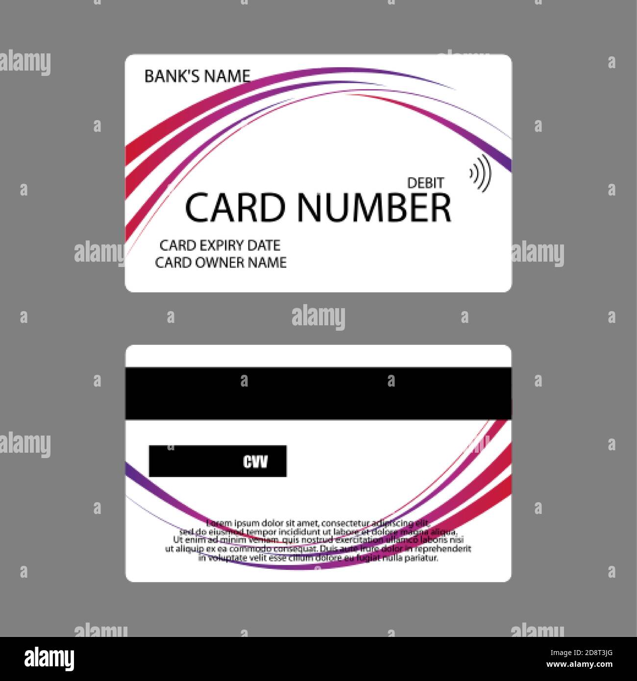 Bonus cards with color waves. Design for Bank cards. Certificates. eps ...