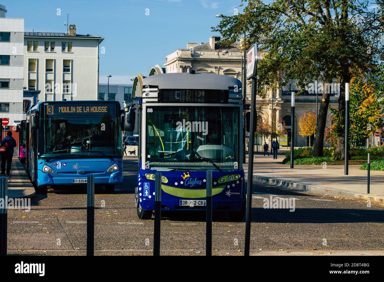 Reims France October 31, 2020 View of a traditional city bus for ...