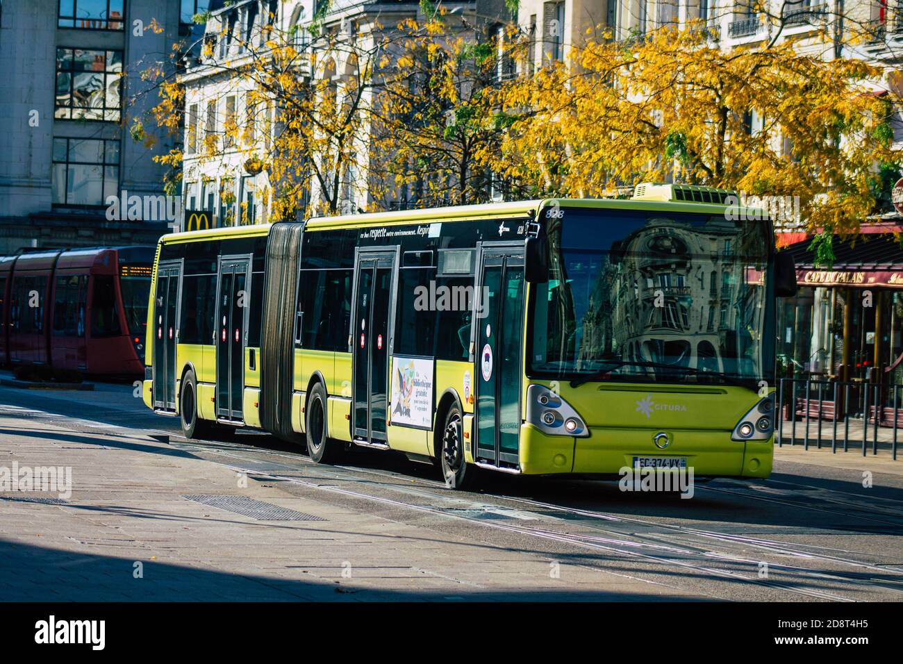Reims France October 31, 2020 View of a traditional city bus for ...