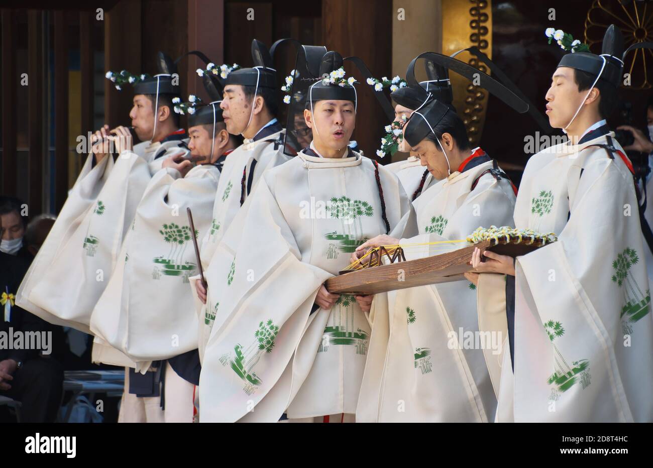 Tokyo, Japan. 01st Nov, 2020. Court musicians of Gagaku (Japanese ...