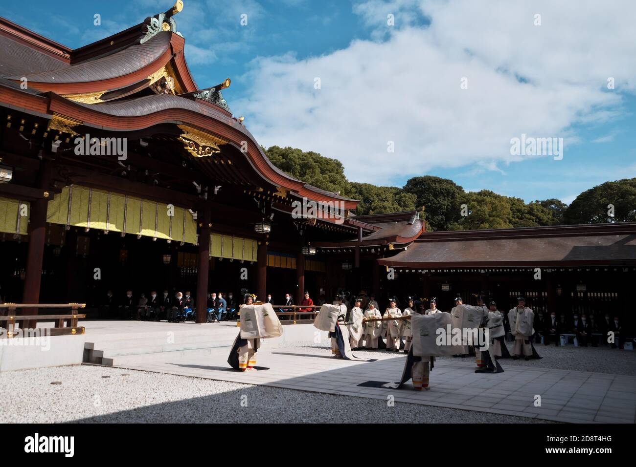 Tokyo, Japan. 01st Nov, 2020. Court musicians of Gagaku (Japanese ...