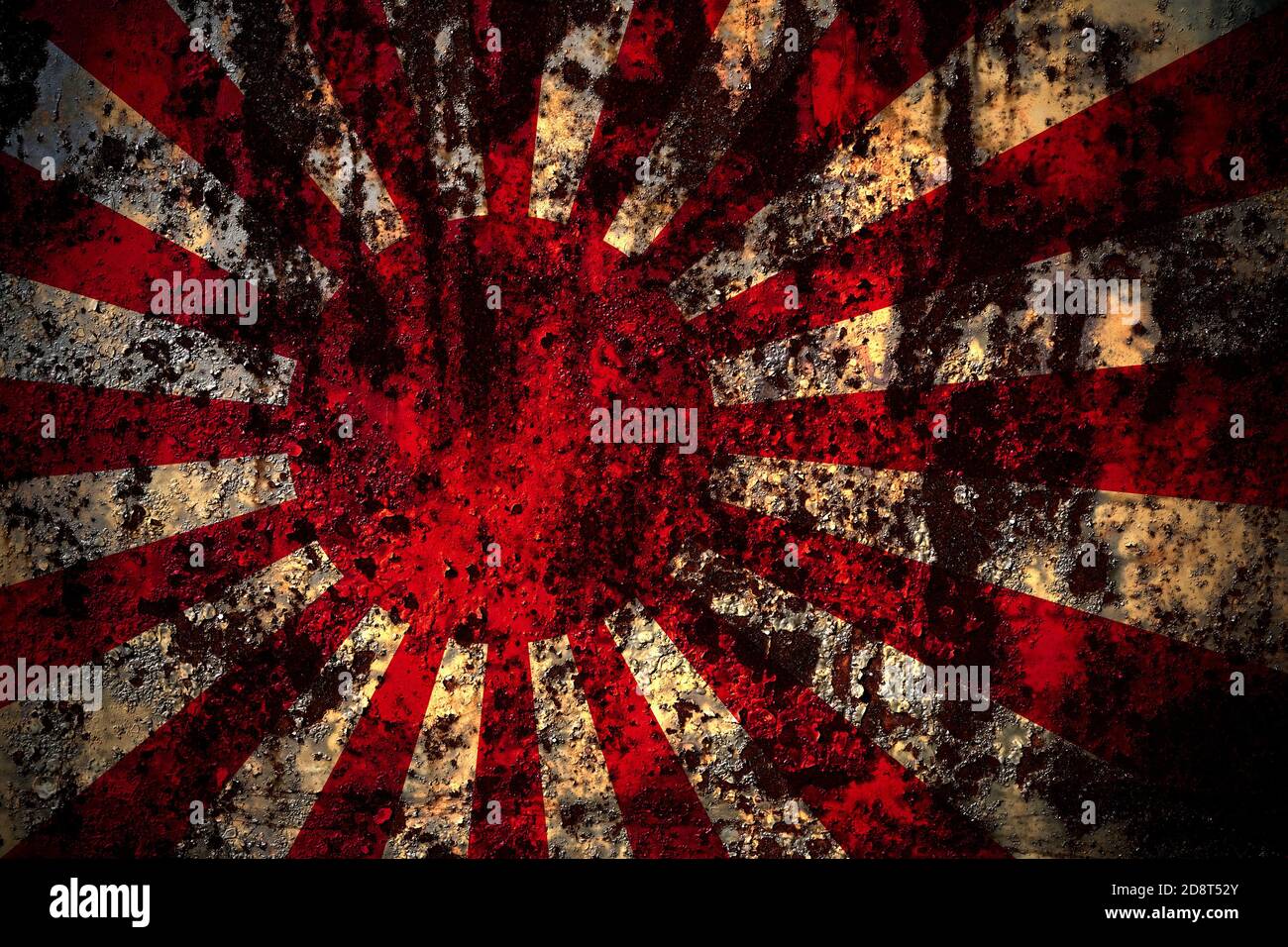 Japan, Japanese, sun flag on grunge metal background texture with ...