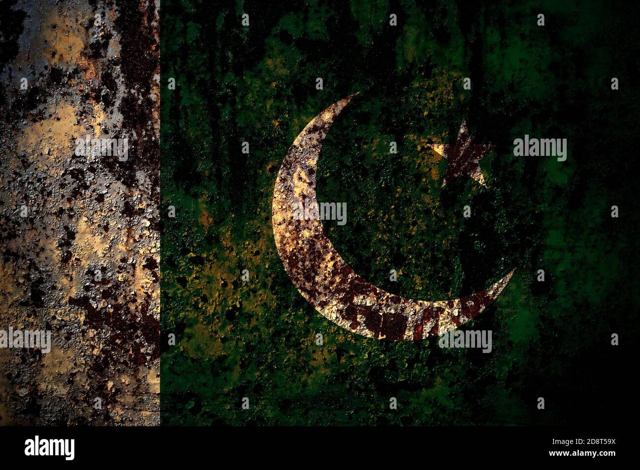 Pakistan, Pakistani flag on grunge metal background texture with ...