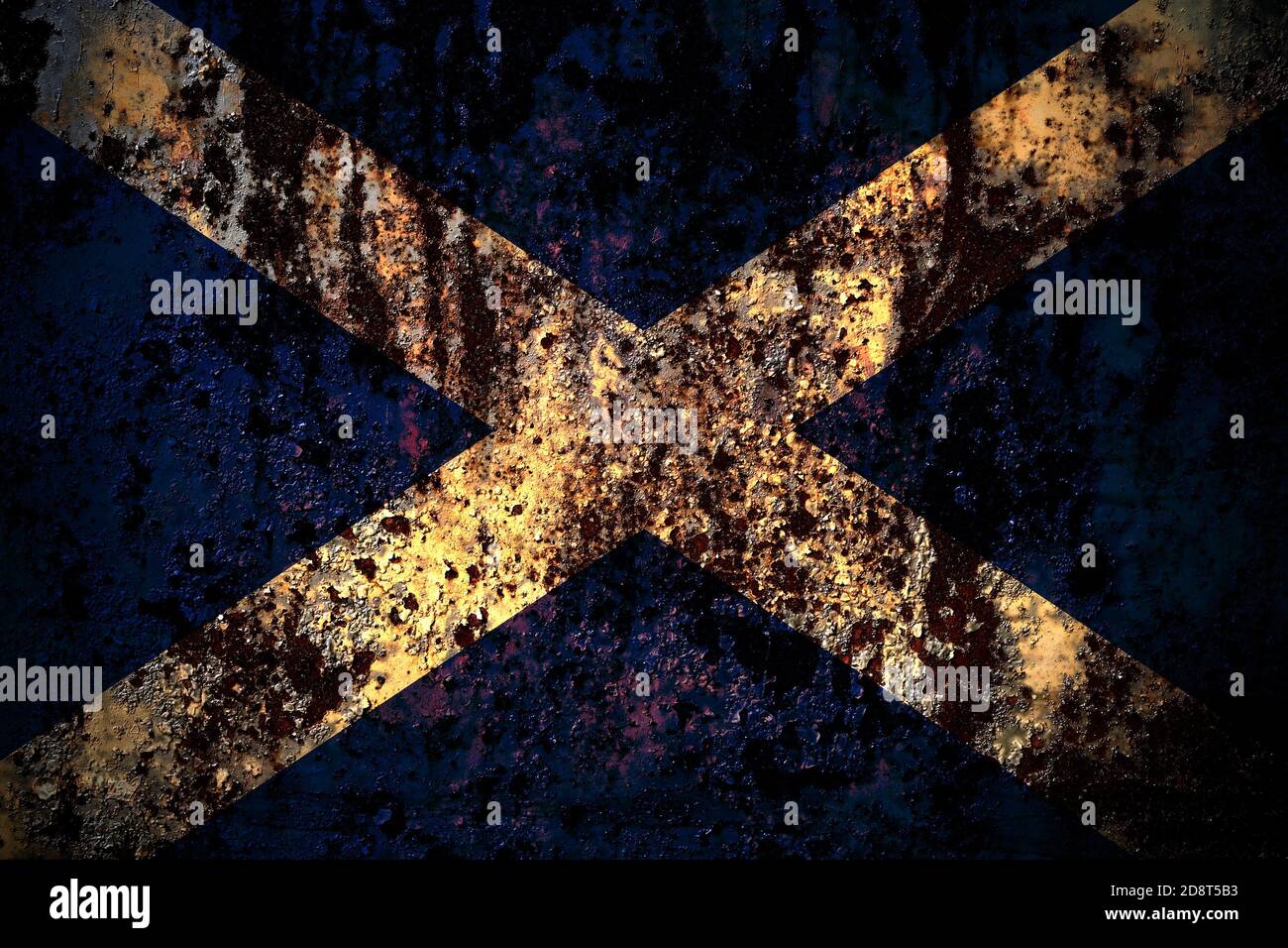 Scotland, Scottish, Scots flag on grunge metal background texture with ...