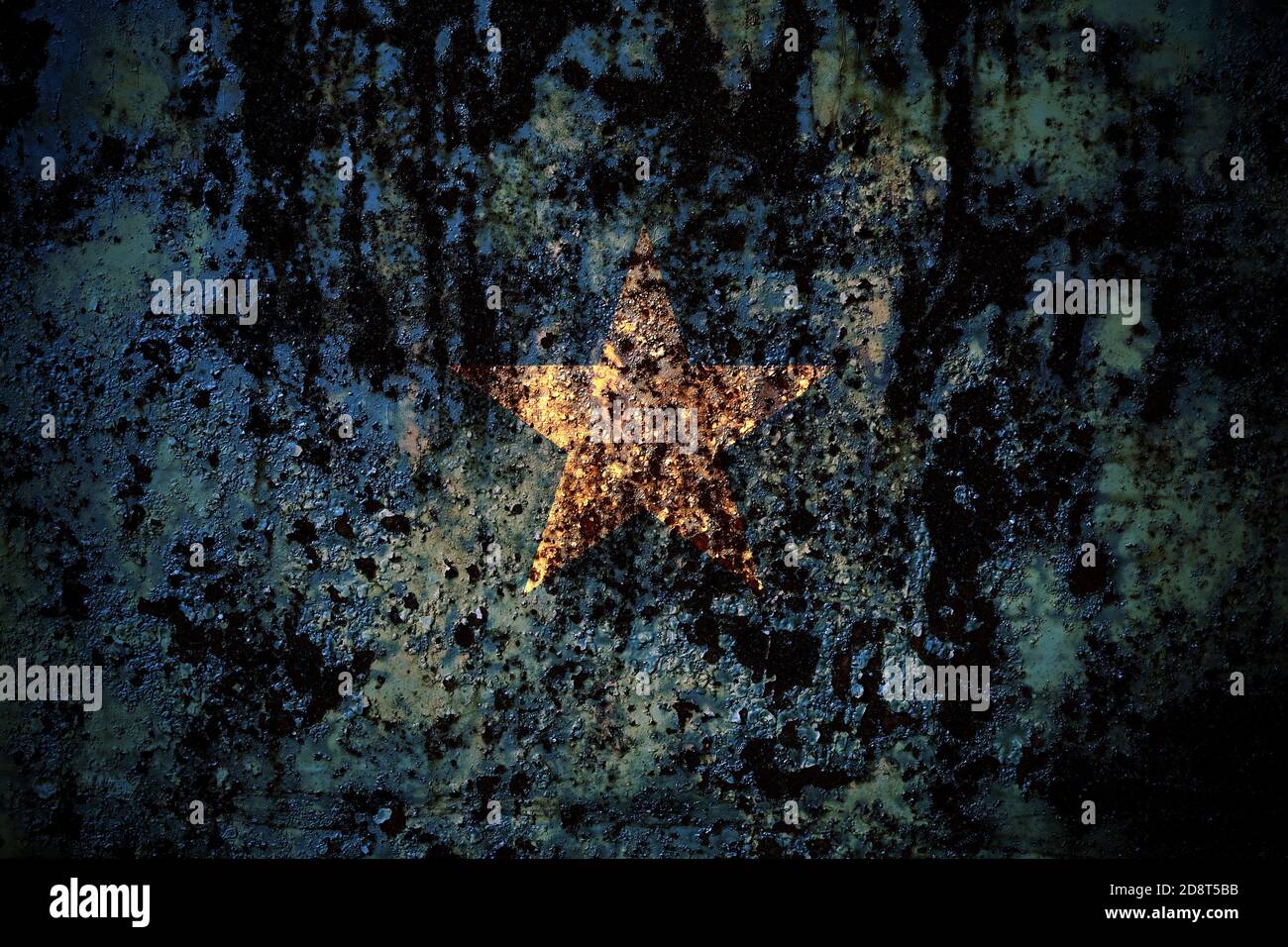 Somalia, Somali flag on grunge metal background texture with scratches ...