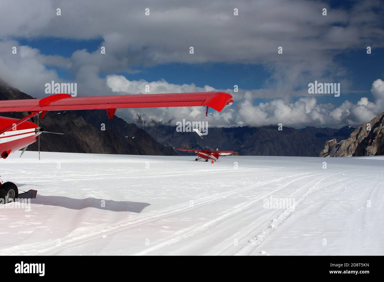 Glacier landing at Don Sheldon Amphitheater, Alaska Stock Photo - Alamy
