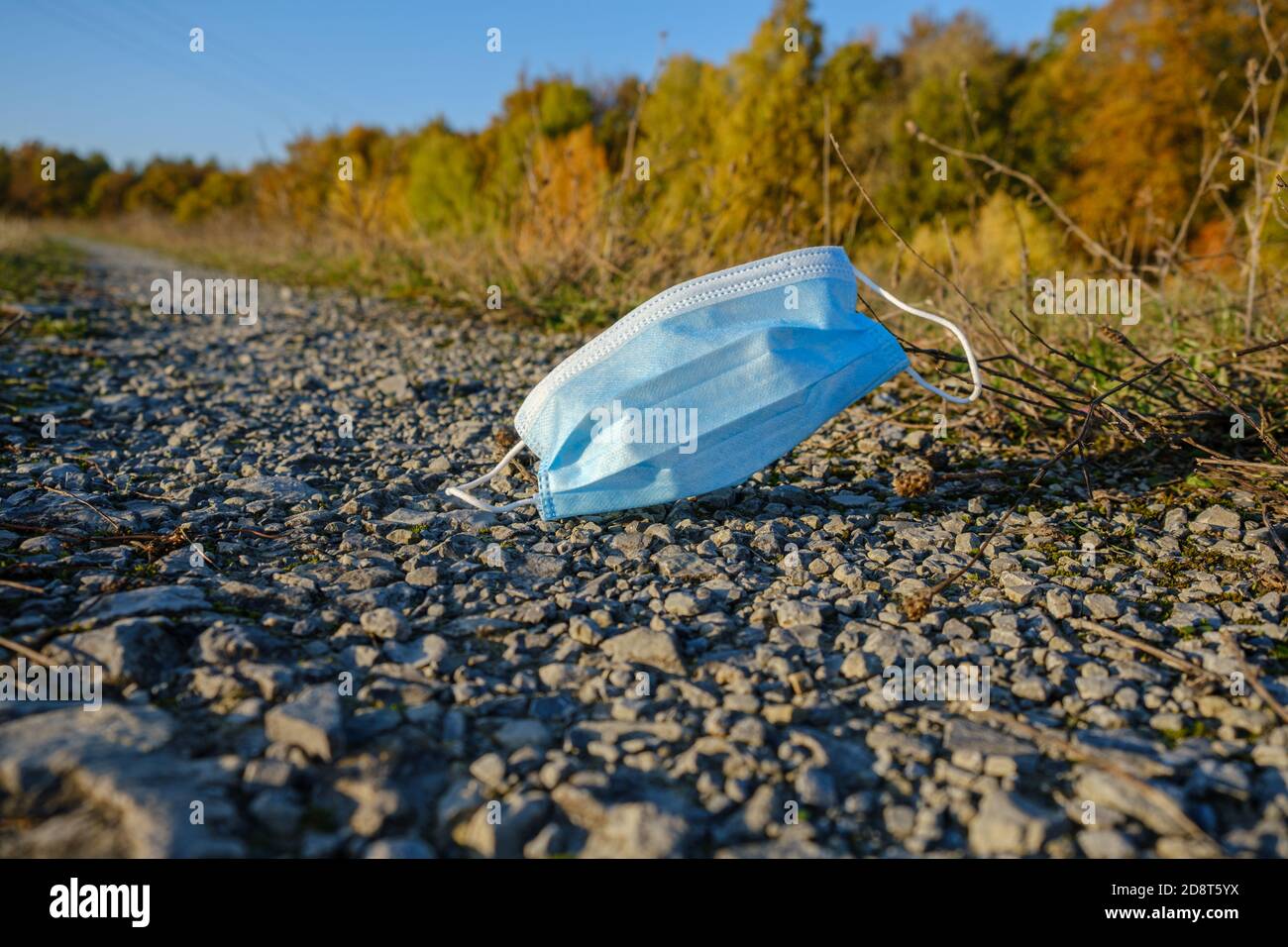 Face mask for Corona virus protection in fall environment Stock Photo ...