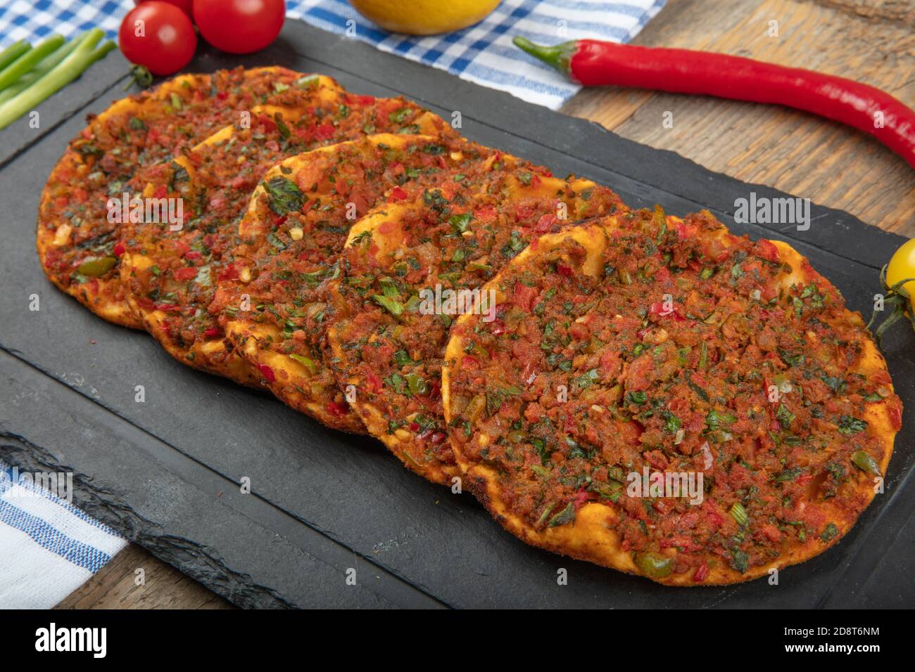 Turkish mini pizza Lahmacun,mini lahmacun. Turkish name; findik ...