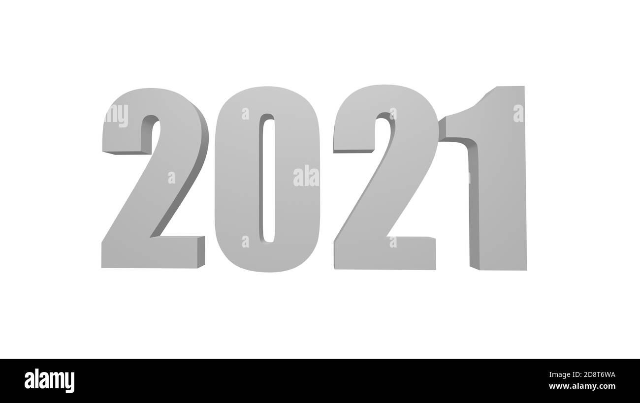 2021 Happy New Year background. 2021 Number on white background Stock ...