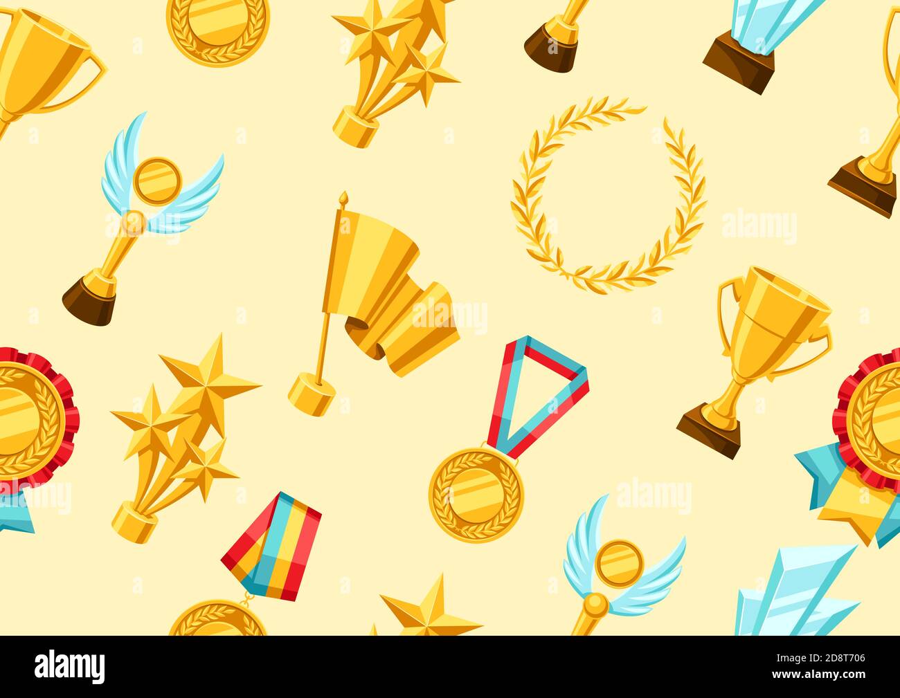 Awards and trophy seamless pattern Stock Vector Image & Art - Alamy