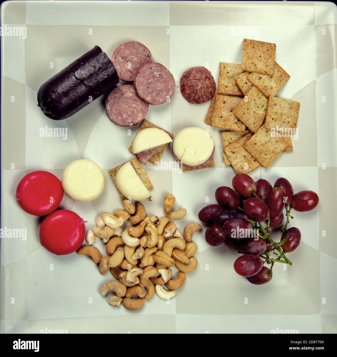 Overhead view of finger foods on a platter Stock Photo - Alamy