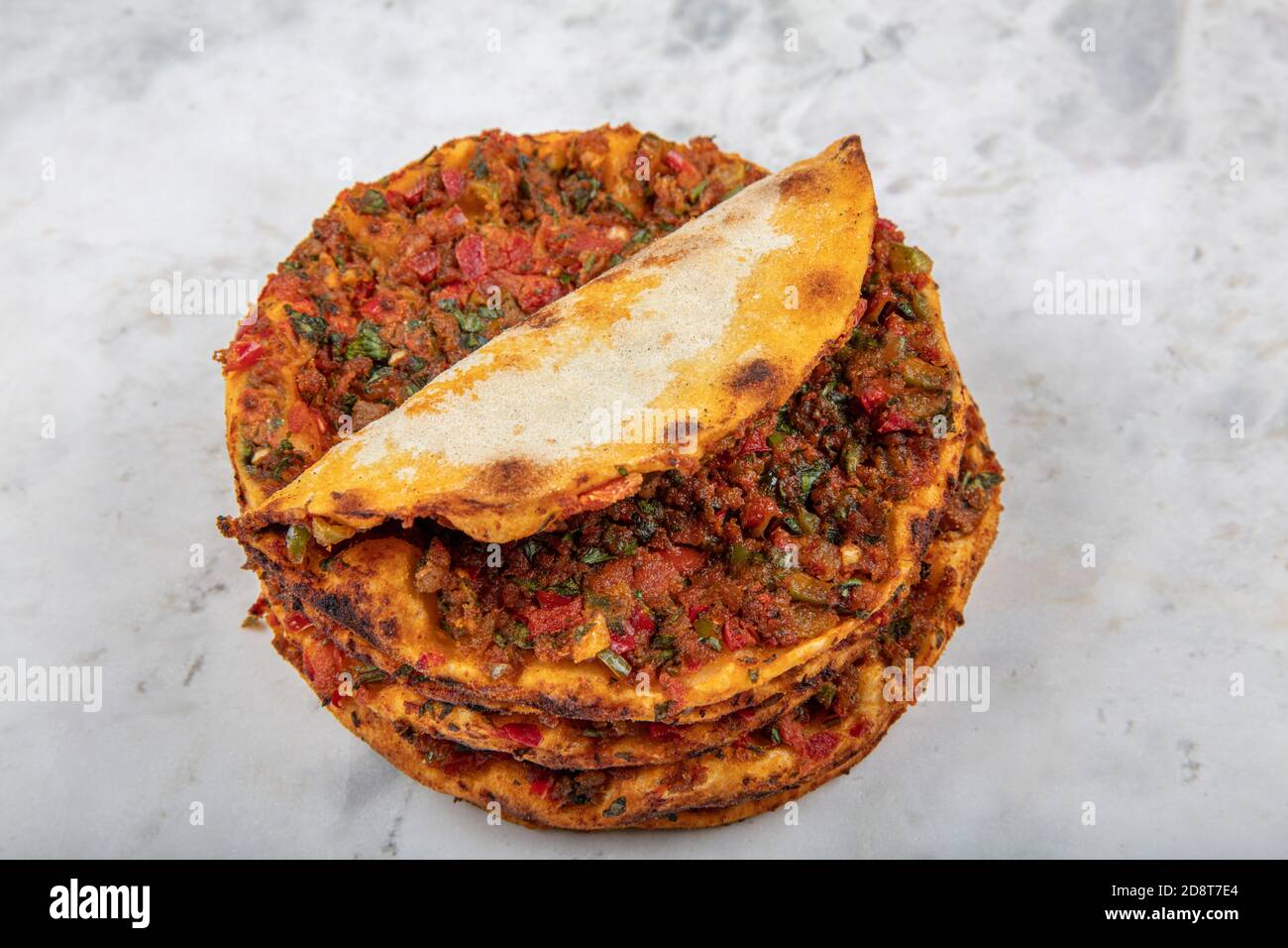Turkish mini pizza Lahmacun,mini lahmacun. Turkish name; findik ...