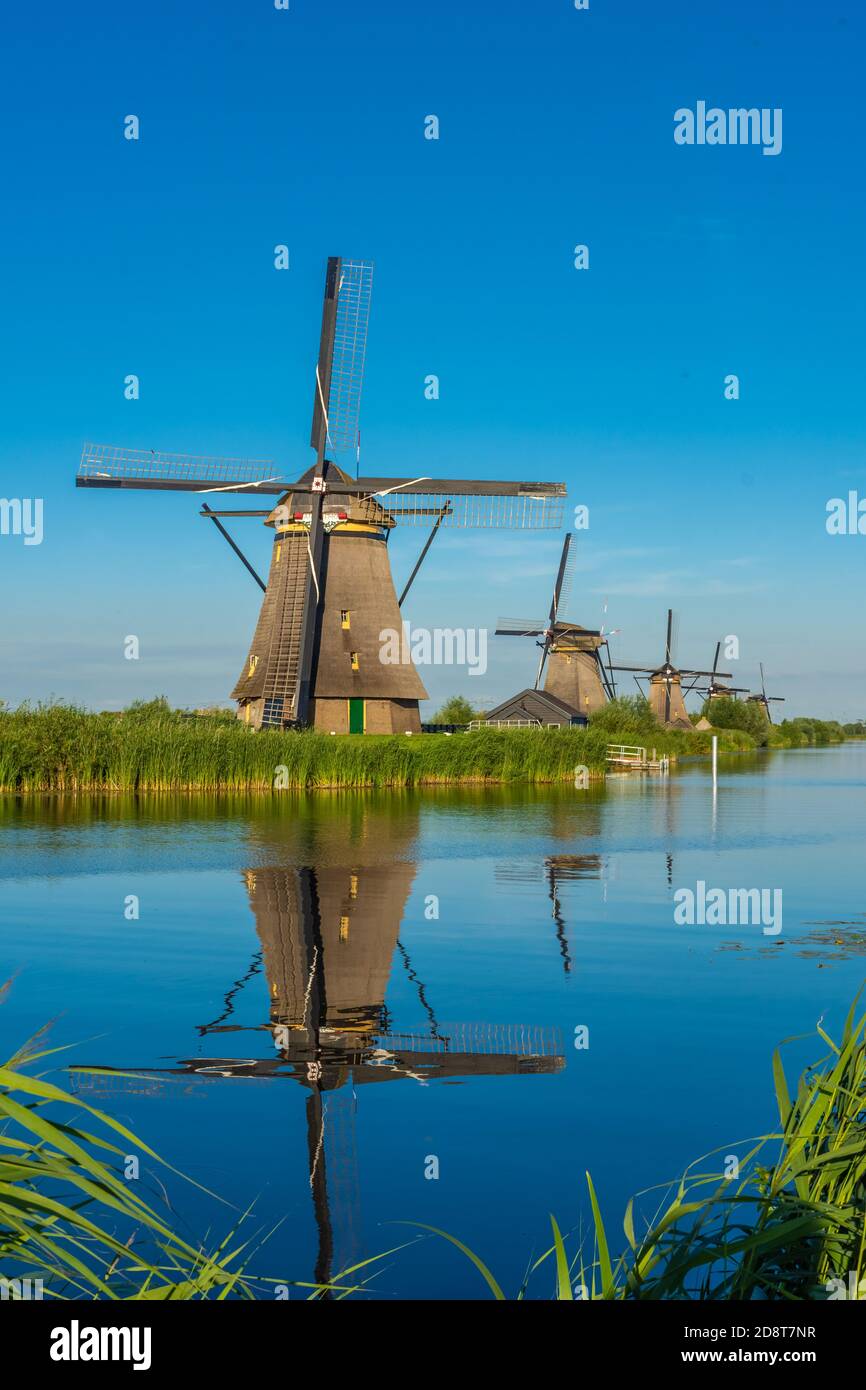The famous windmills of Kinderdijk in the Netherlands Stock Photo - Alamy
