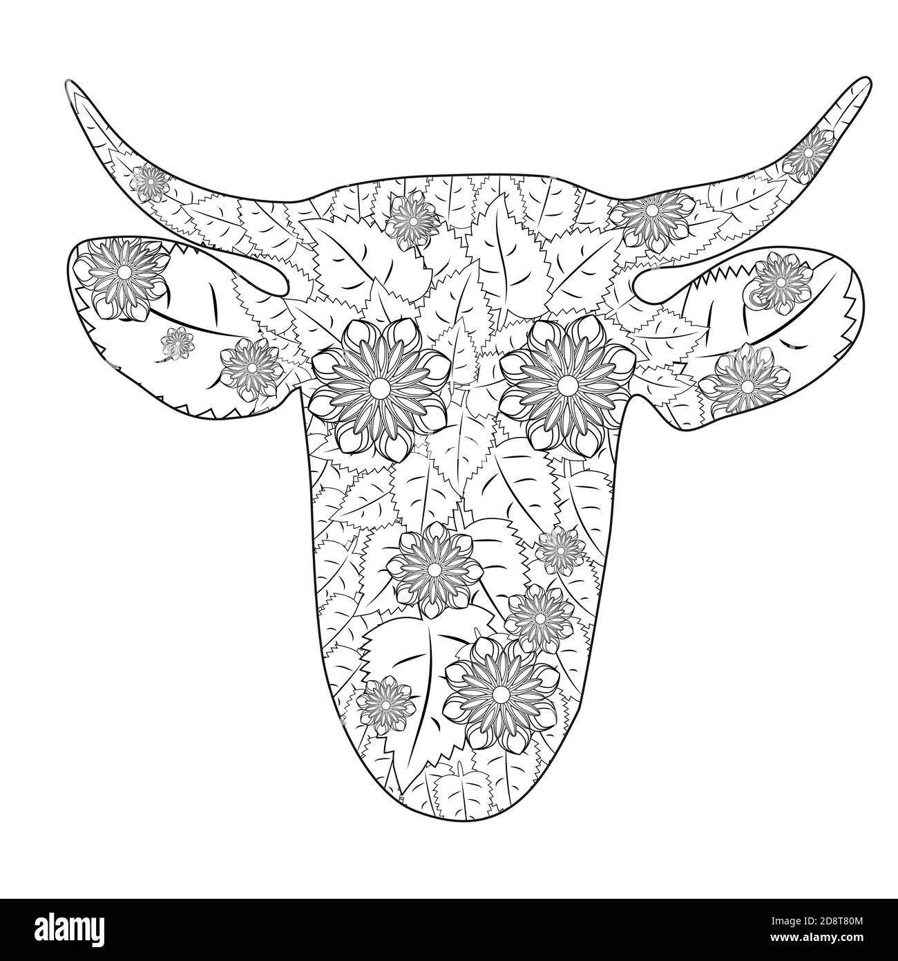 Cow Head Coloring Page