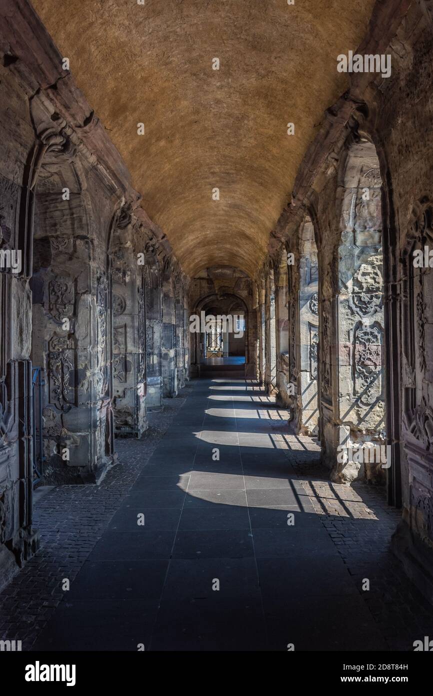 Light entering from the window in the corridor of Porta Nigra, ancient ...