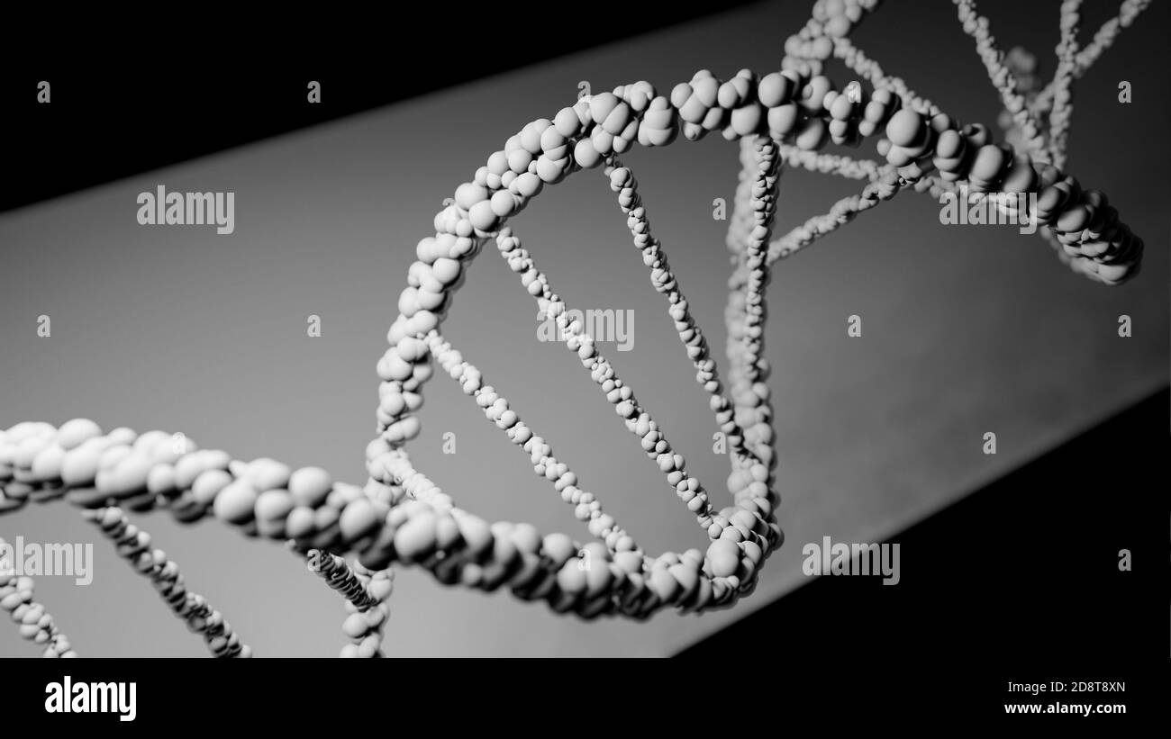 DNA, Deoxyribonucleic acid, structure of double helix molecule ...