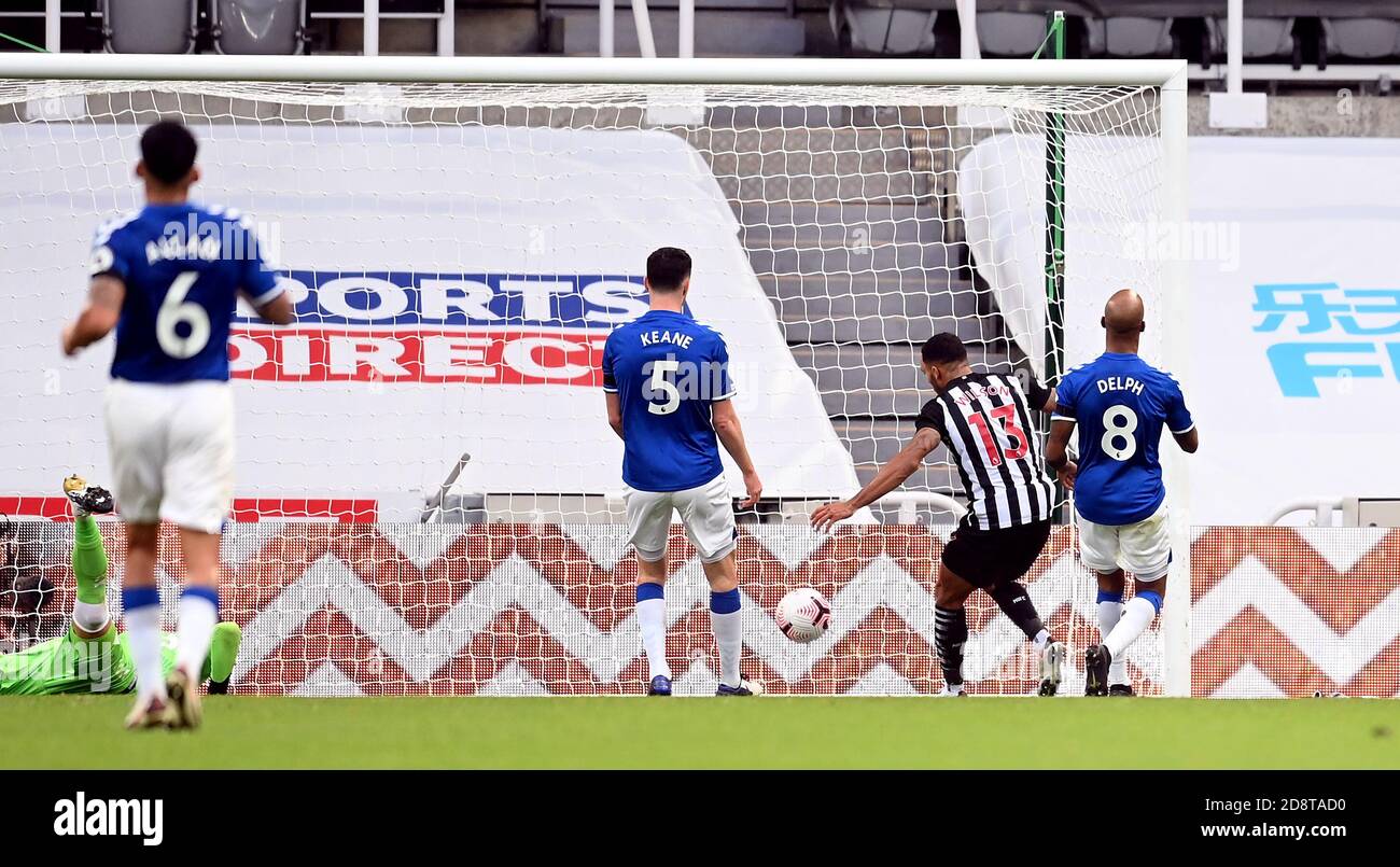 Newcastle United's Callum Wilson scores his side's second goal of the ...
