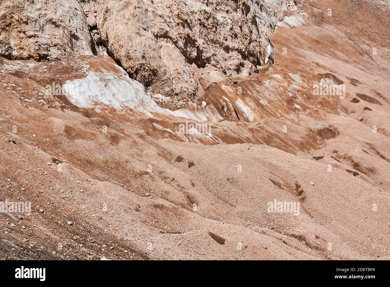 ice is preserved under a layer of sand and dust during the melting of ...