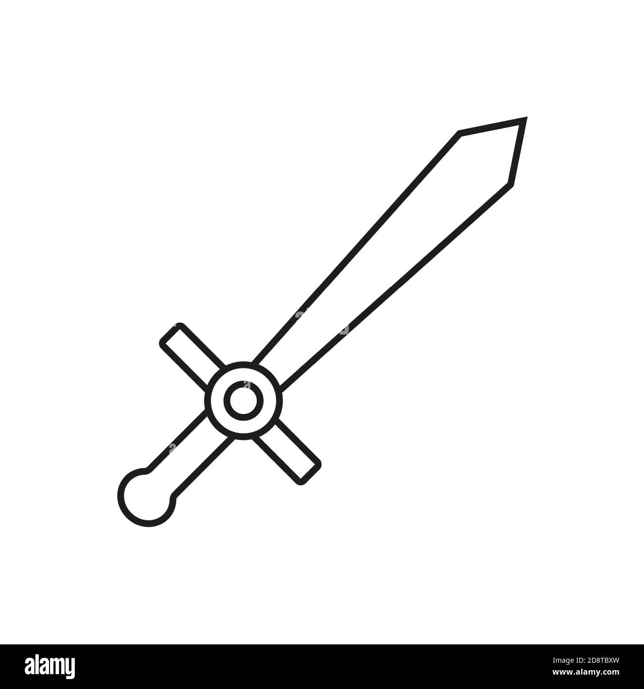 sword icon element of weapon icon for mobile concept and web apps. Thin ...