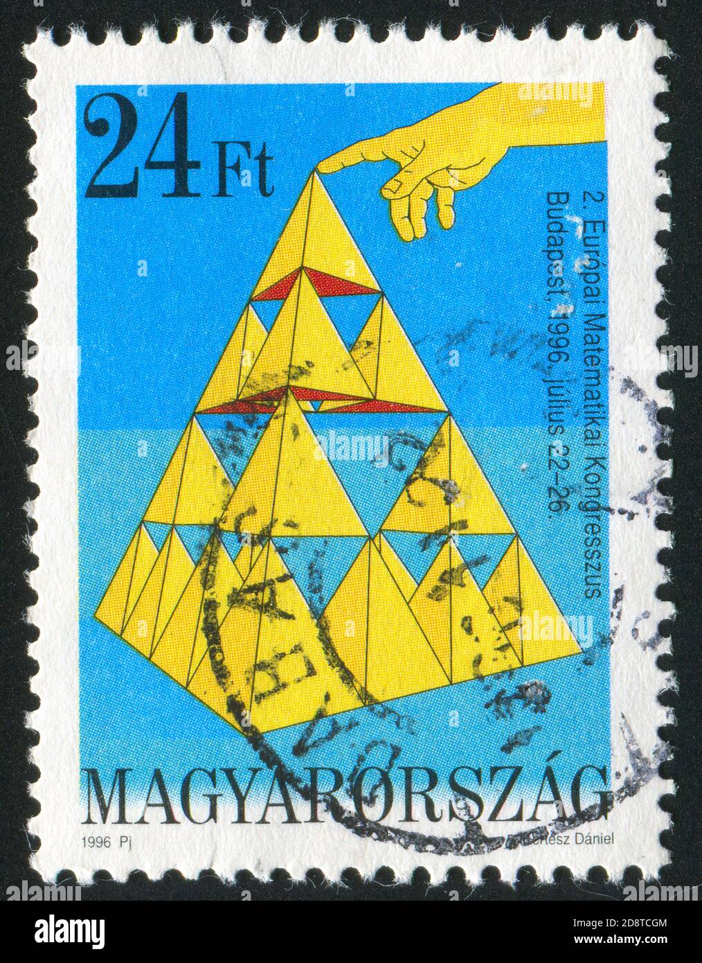 HUNGARY - CIRCA 1996: stamp printed by Hungary, shows Pyramid made of ...